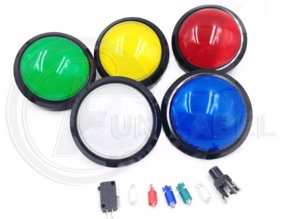 100mm Round Push Button Arcade Game Machine Transparent Round Led Push ...