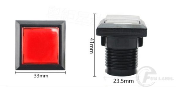 Arcade Square Shape Led Illuminated Push Button With Micro Switch | FunLabel-Amusement Machine Games